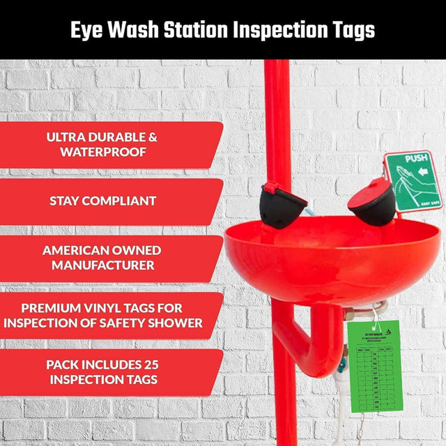 Eye Wash Station Inspection Tags - [25 Pack] – GotSafety.com